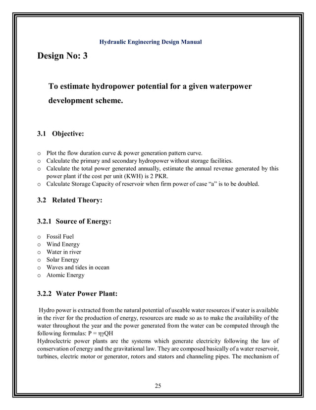 Hydraulic Engineering Design Manual | PDF