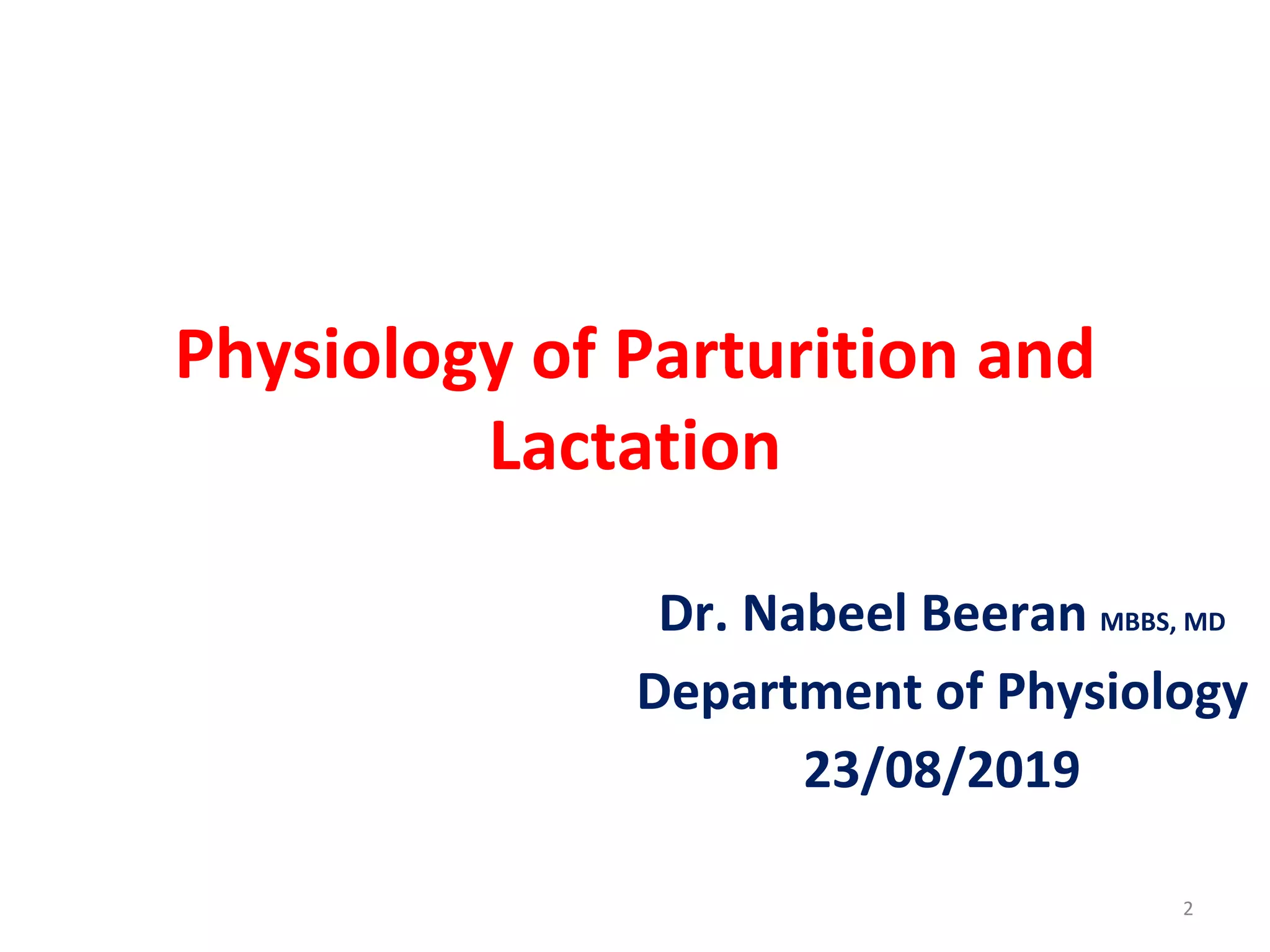 Physiology of Parturition & Lactation | PPTX