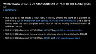 O. XXIII WITHDRAWAL AND ADJUSTMENT OF SUITS | PPTX