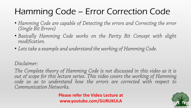 9. data link layer error correction codes - hamming code | PPT
