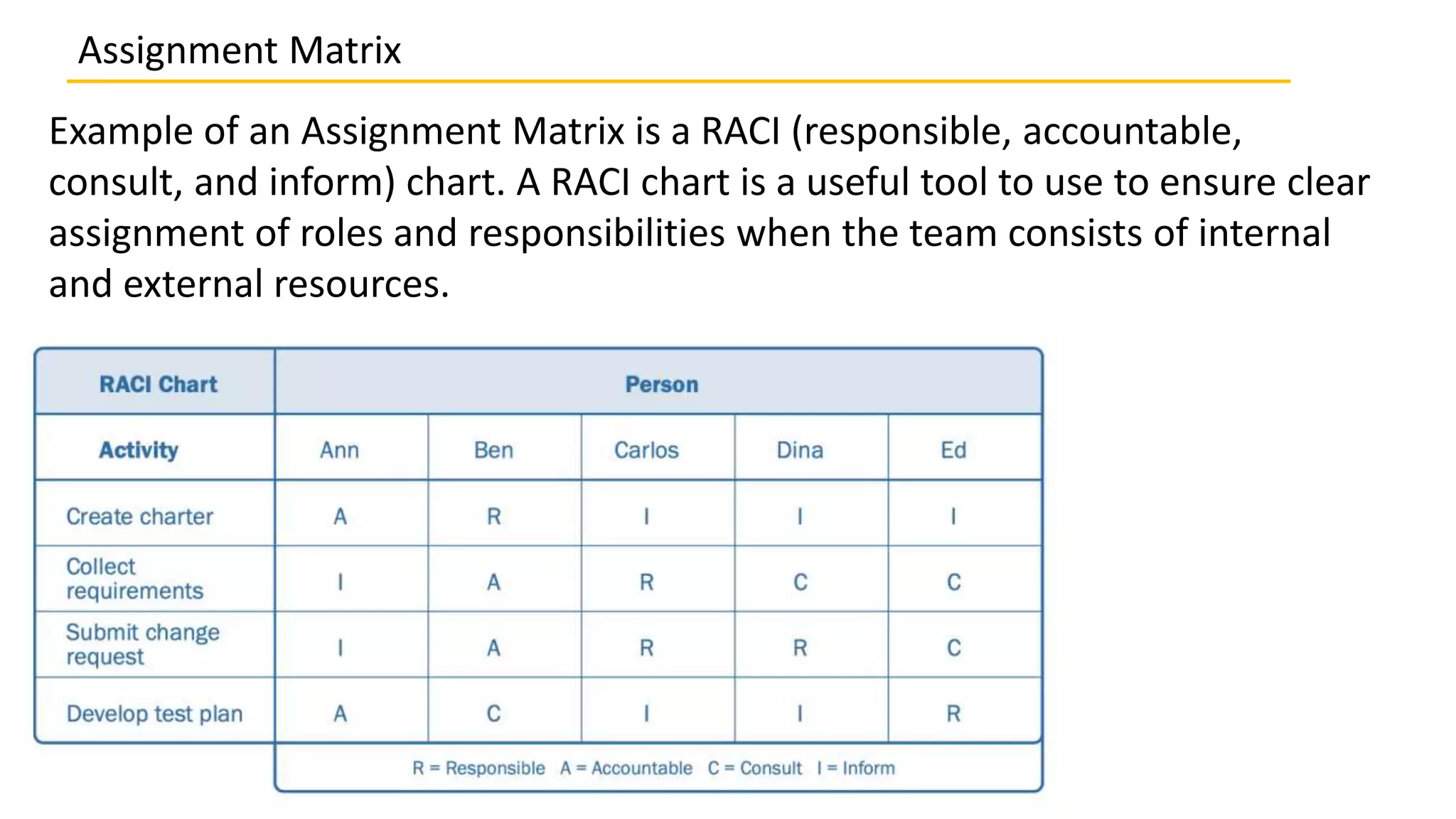 9.1 Resource Assignment Matrix | PPTX | Physics | Science