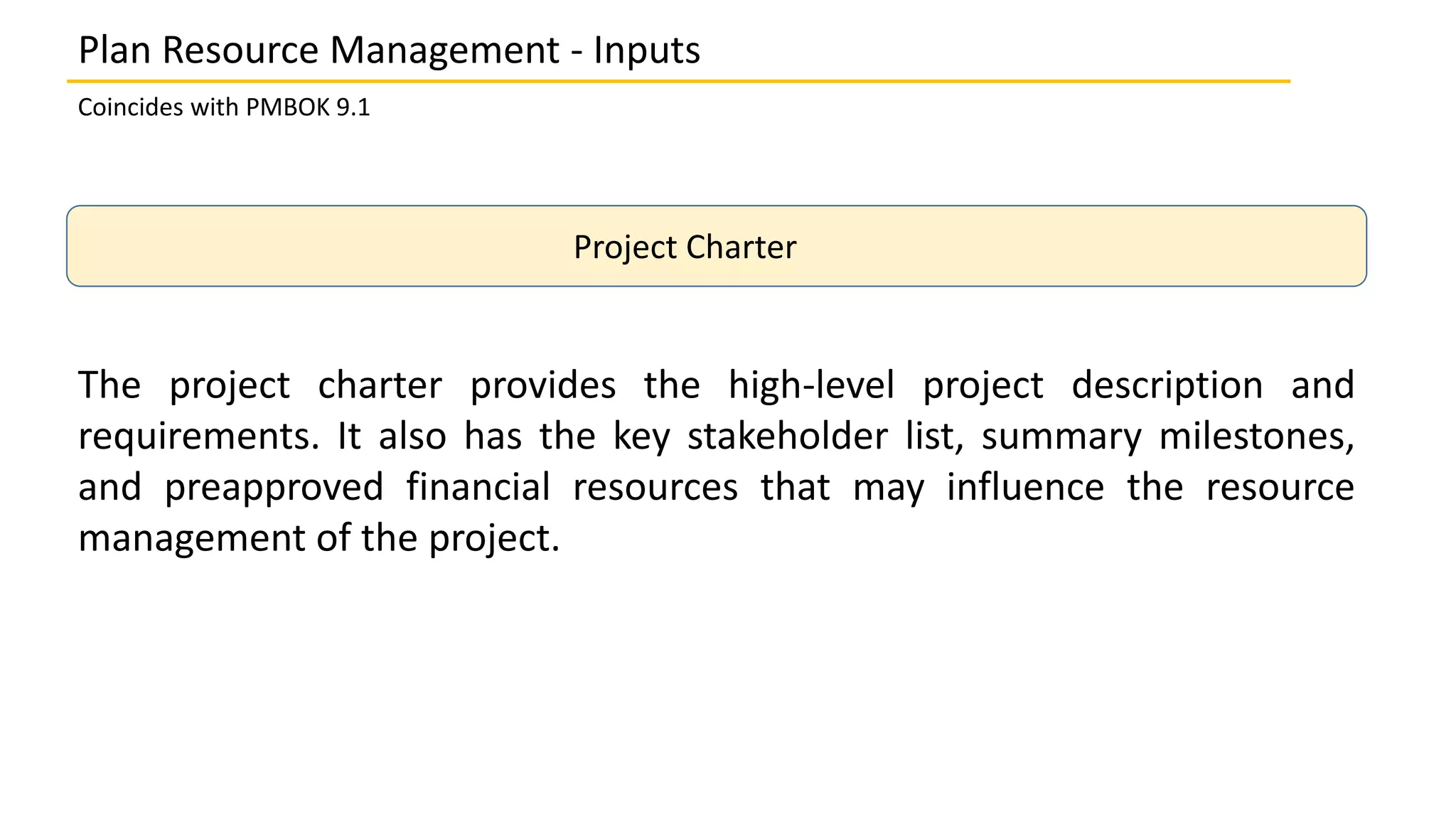 9.1 Plan Resource Management | PPTX