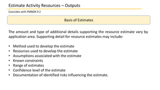 9.2 Estimate Activity Resources | PPTX