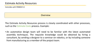 9.2 Estimate Activity Resources | PPTX