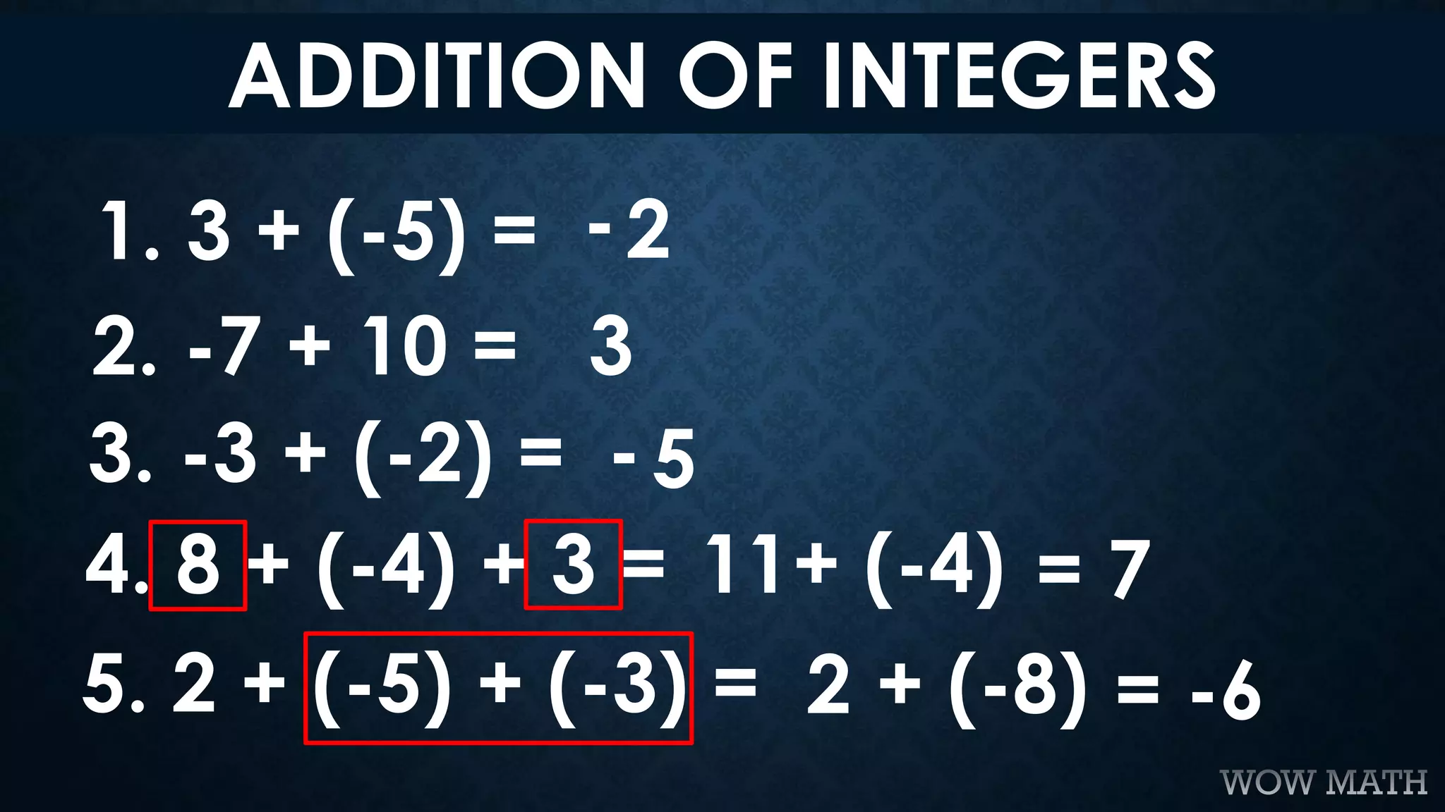 Addition of Integers | PDF