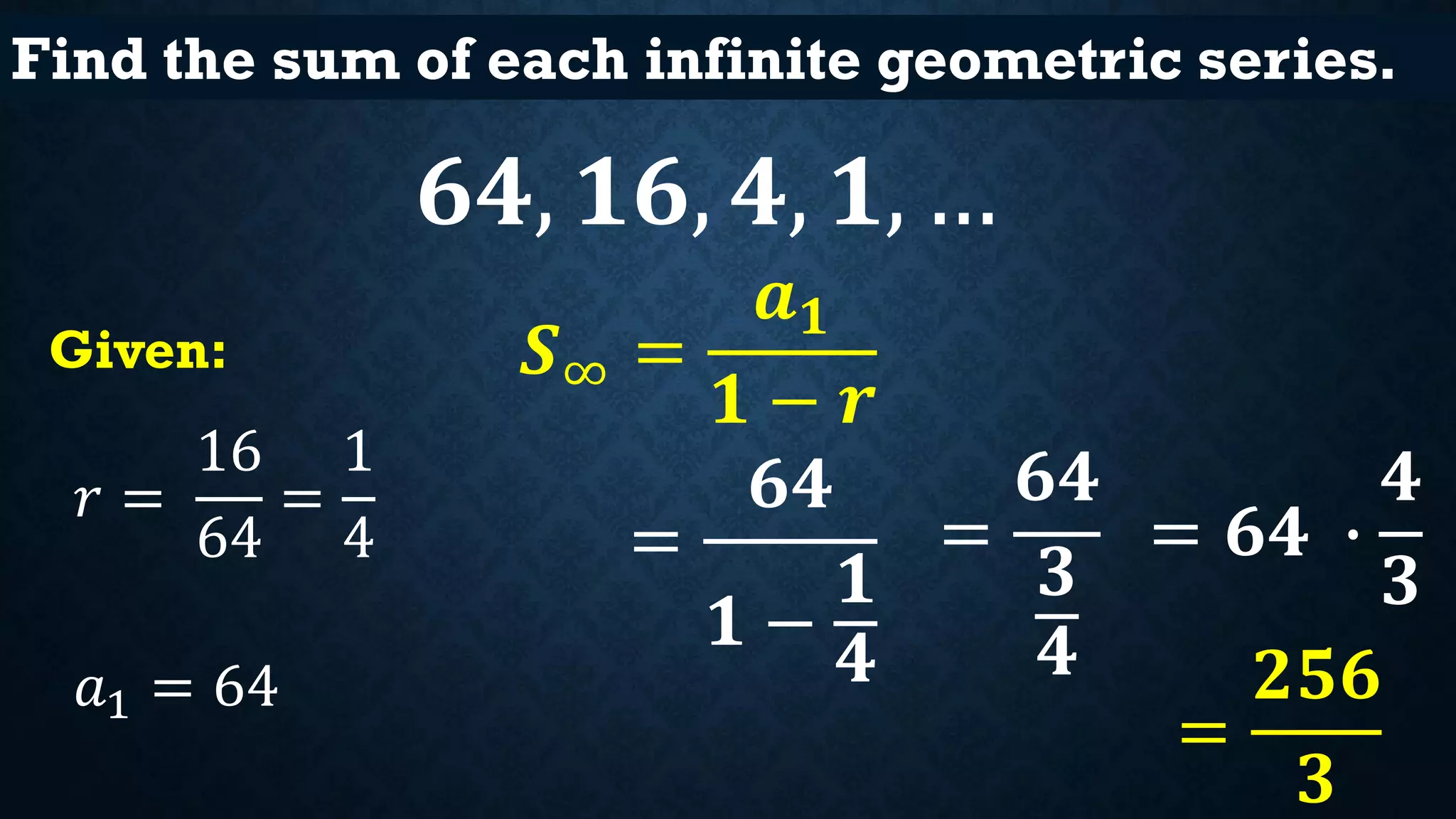 Infinite Geometric Series | PDF
