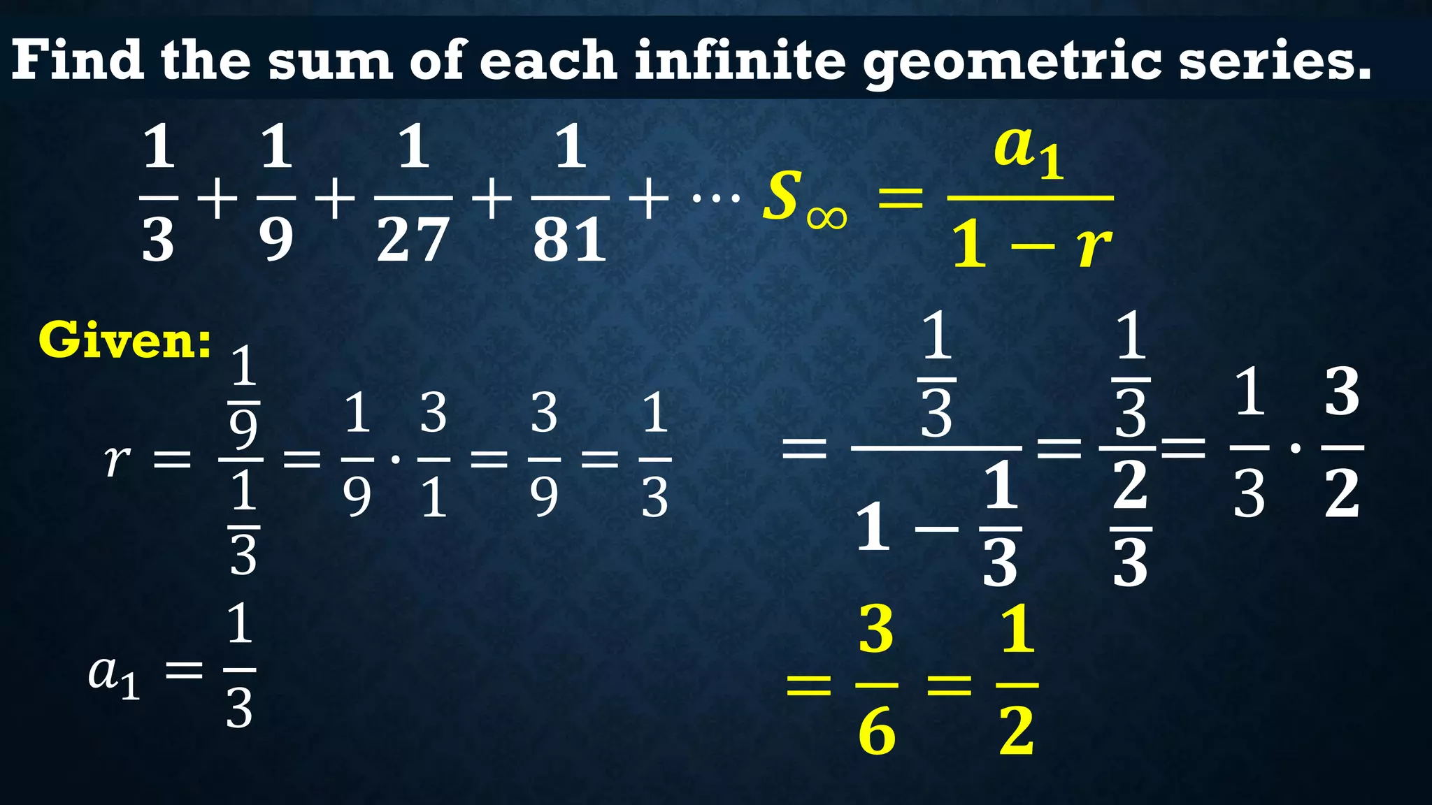 Infinite Geometric Series | PDF