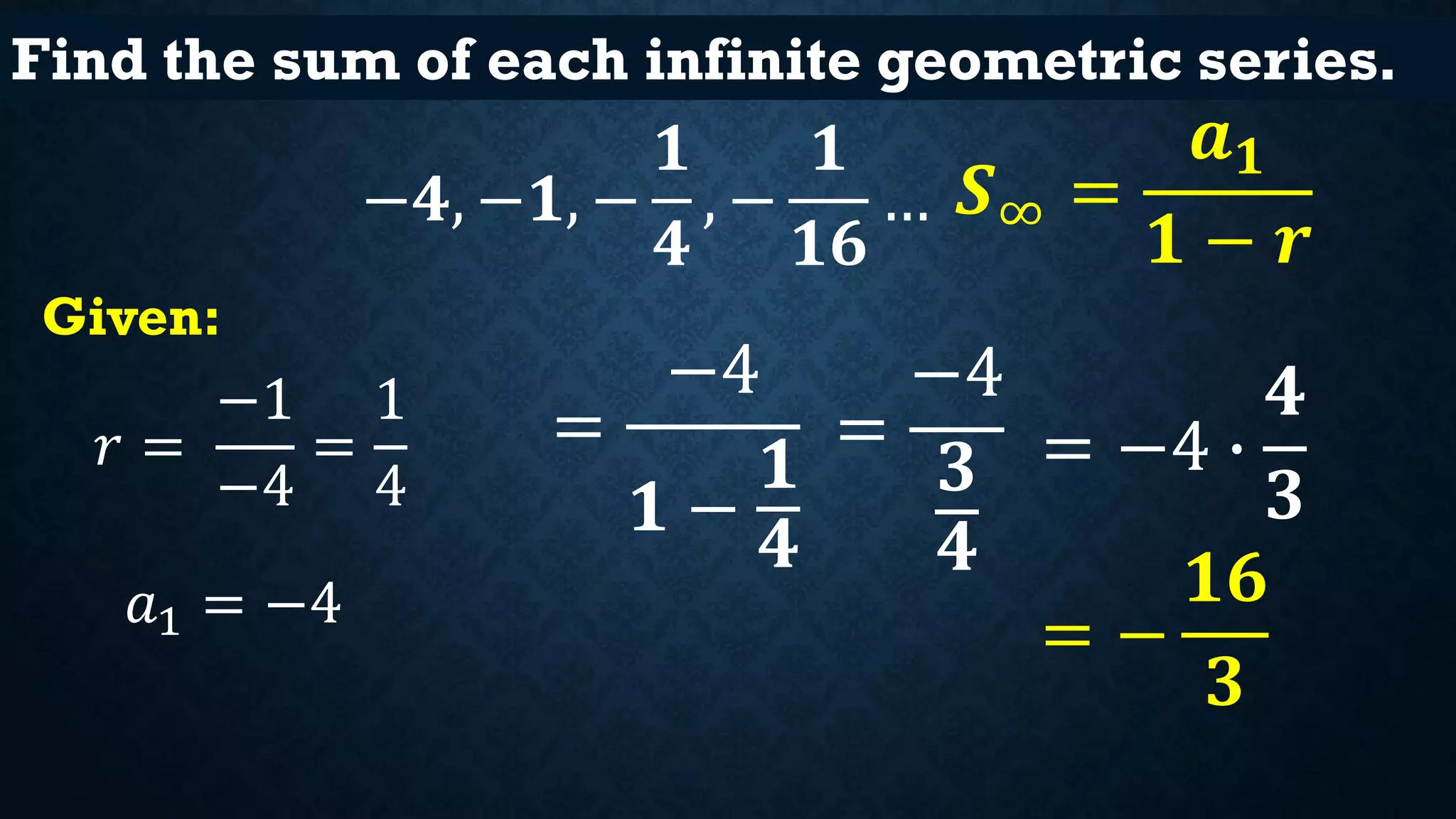 Infinite Geometric Series | PDF
