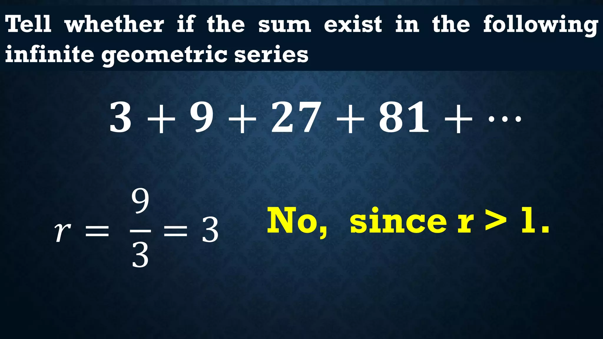 Infinite Geometric Series | PDF