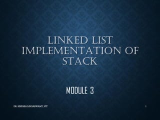 Linked list implementation of Stack | PDF