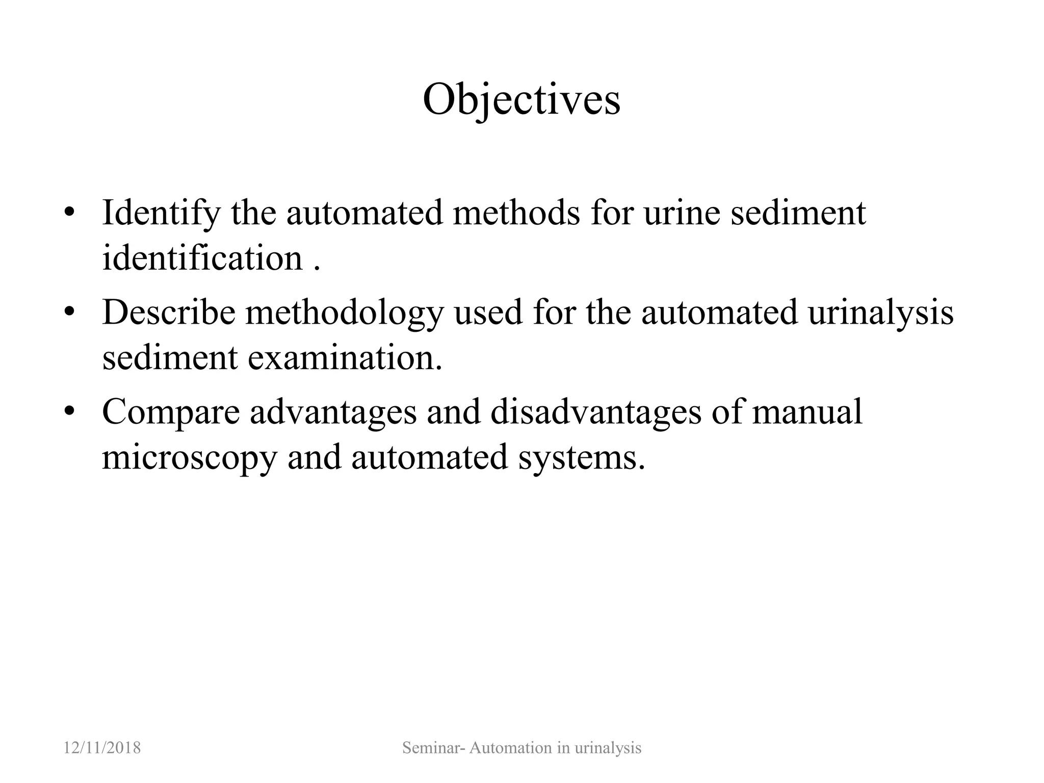 9. automation in urine analysis | PPTX