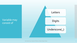 Variables in C | PPTX