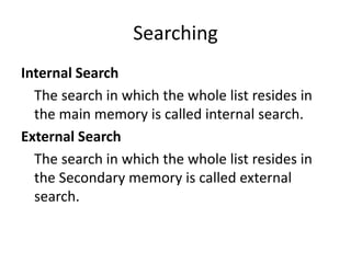 9.Sorting & Searching | PPTX | Programming Languages | Computing