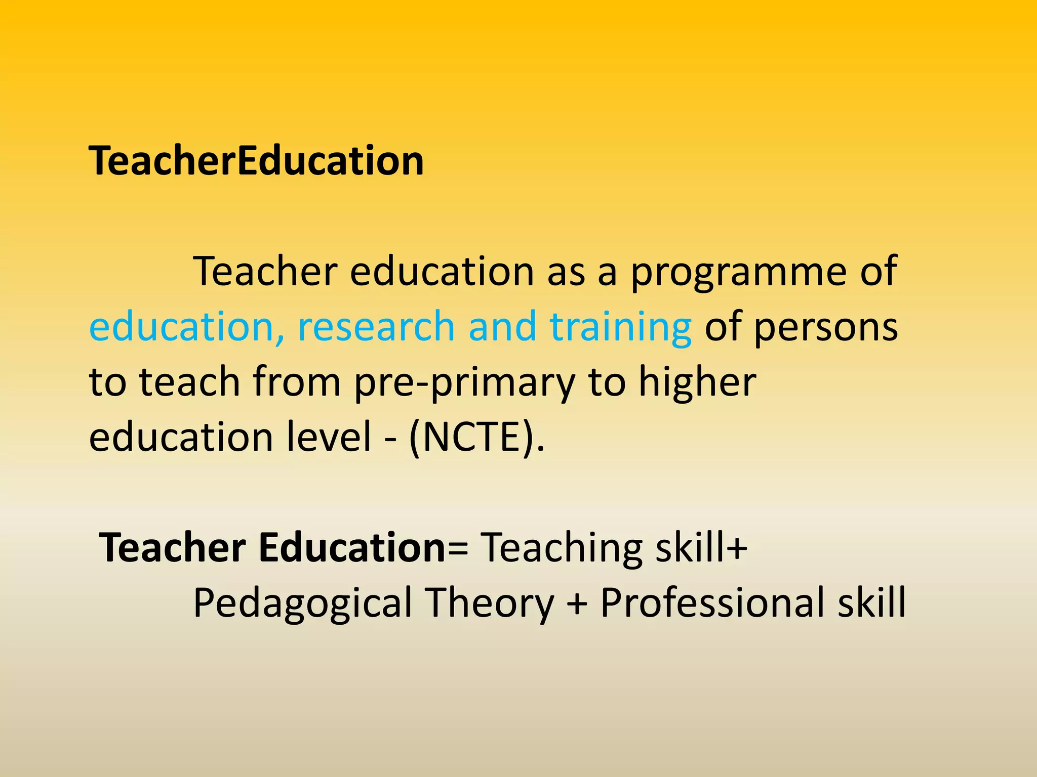 INTRODUCTION TO TEACHER EDUCATION | PDF