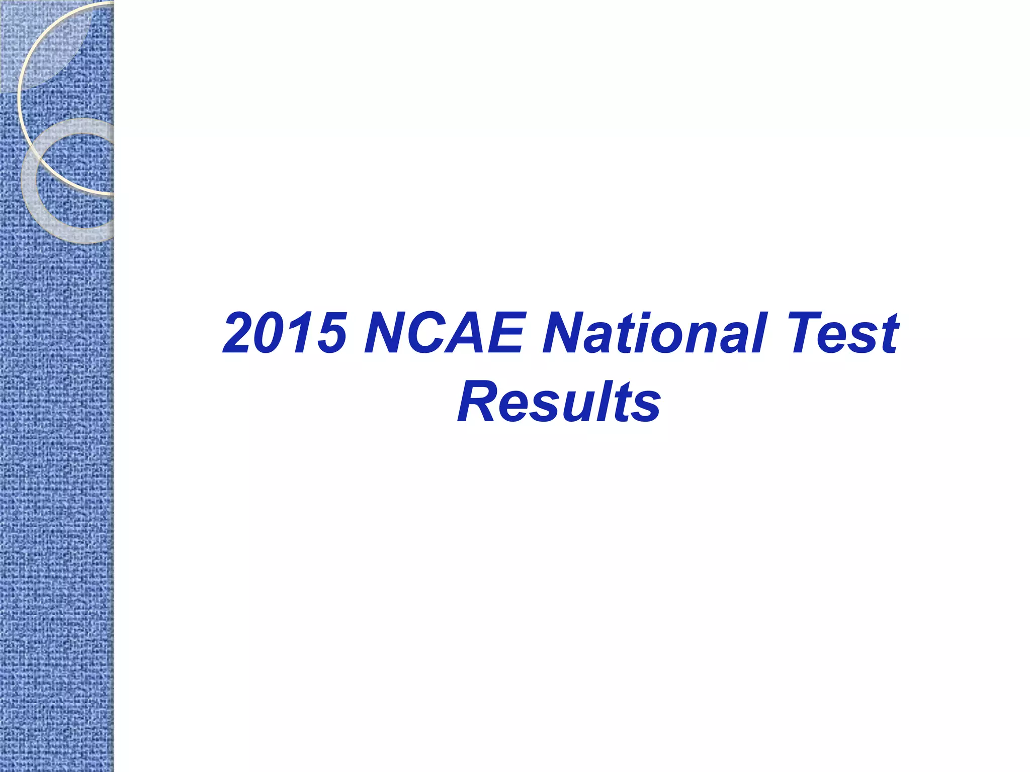 9 2016 ncae results - national career assessment examination | PPTX