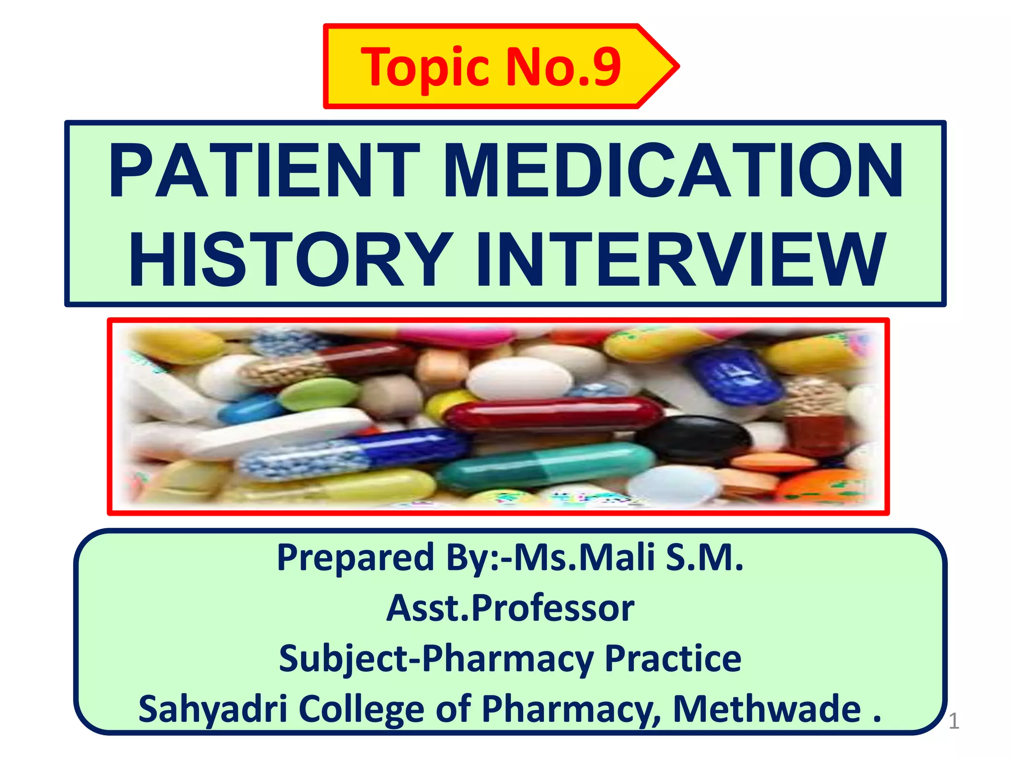 Patient Medication History Interview | PPTX