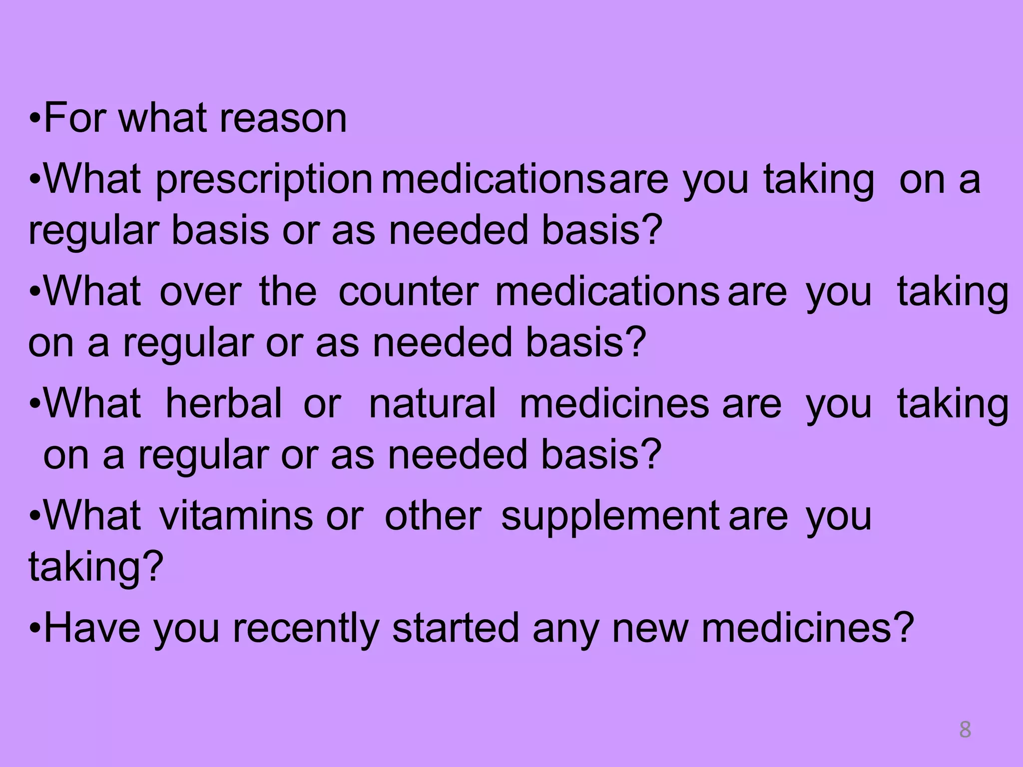 Patient Medication History Interview | PPTX