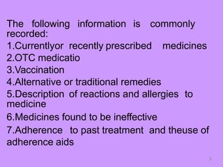 Patient Medication History Interview | PPTX
