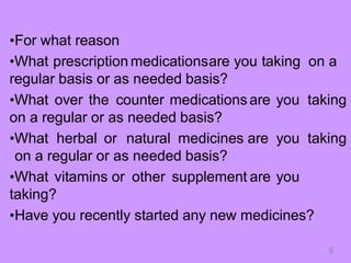 Patient Medication History Interview | PPTX