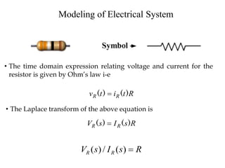 modeling of system electrical, Basic Elements Modeling-R,L,C Solved Examples with RLC circuit L ...