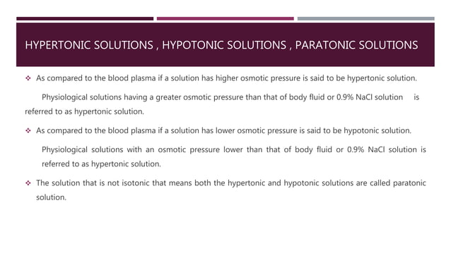 ISOTONICITY | PPTX | Chemistry | Science