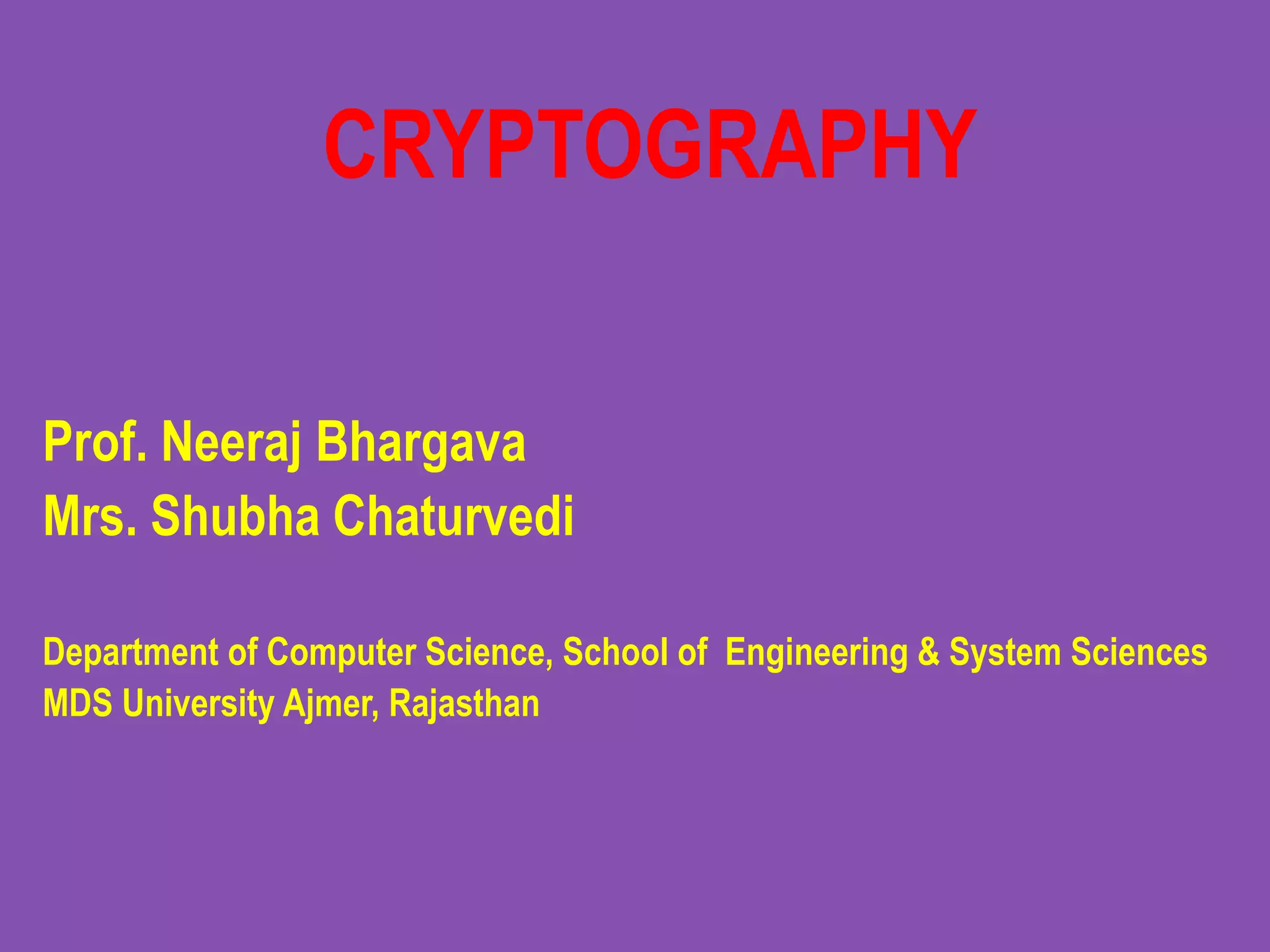CRYPTOGRAPHY | PPT
