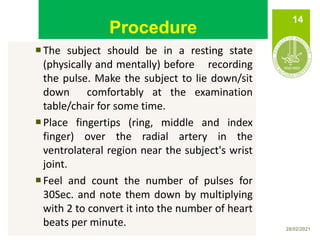 9. effect of exercise on pulse rate | PPTX