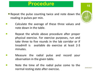 9. effect of exercise on pulse rate | PPTX