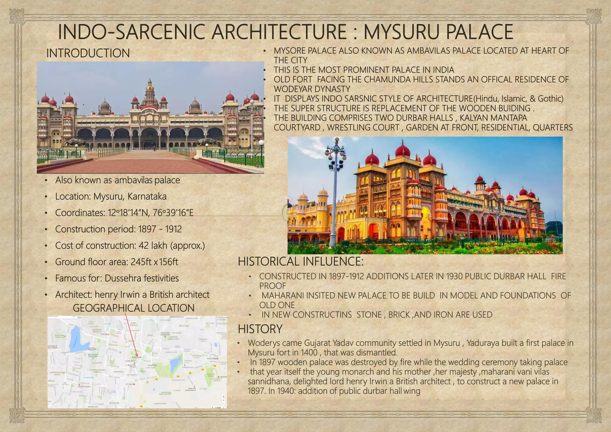 MYSURU PALACE ARCHITECTURE | PPTX