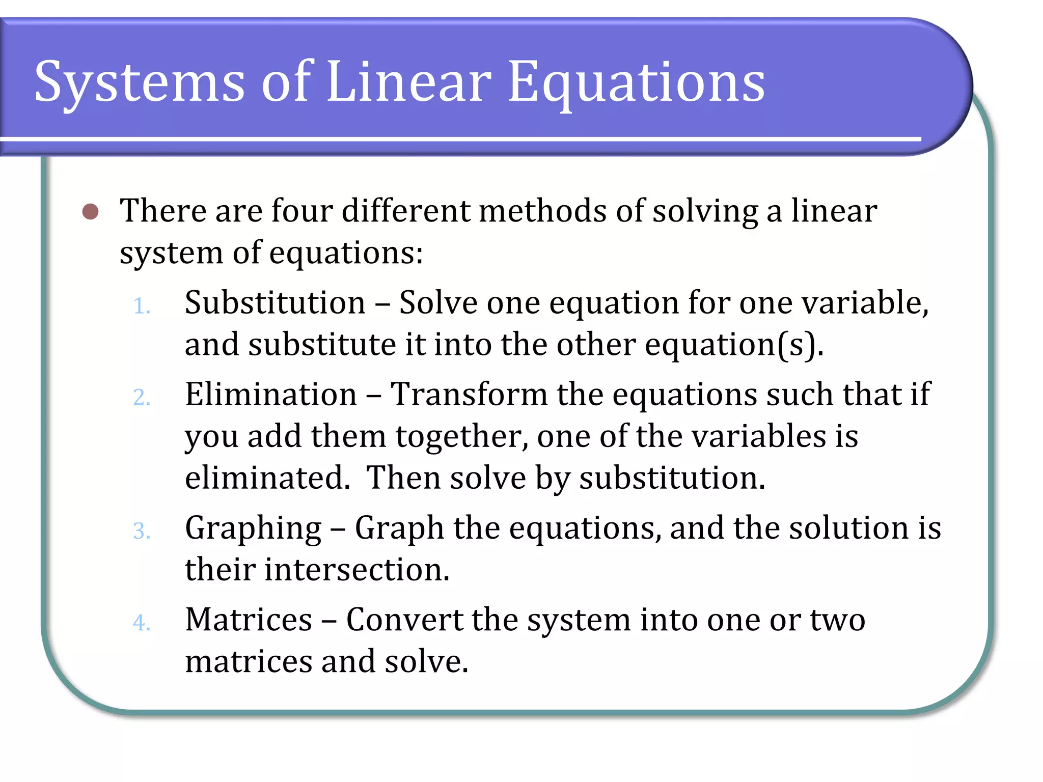 9.1 Systems of Linear Equations | PPT | Free Download