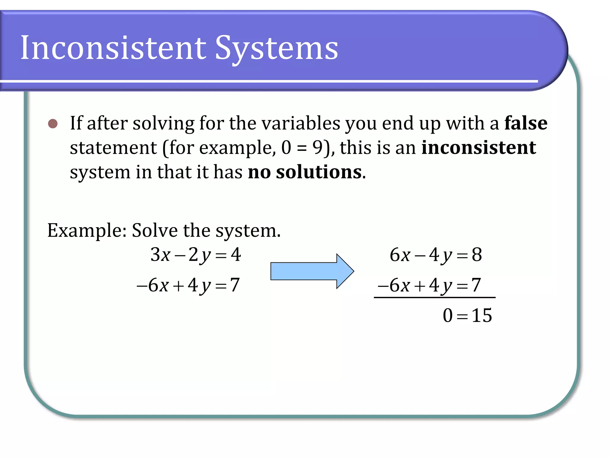 9.1 Systems of Linear Equations | PPT