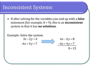 9.1 Systems of Linear Equations | PPT