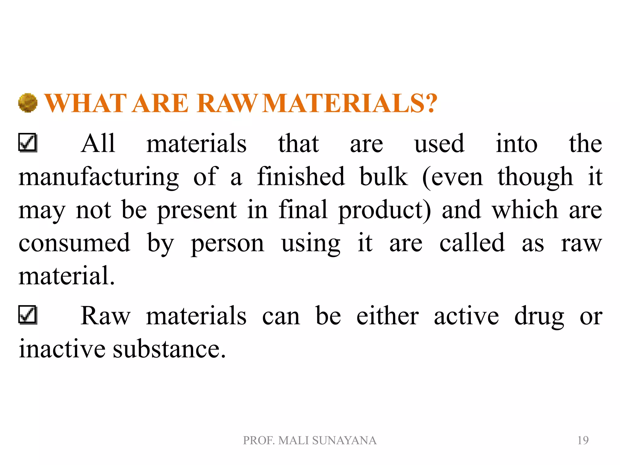 Equipments And Raw Material | PPTX