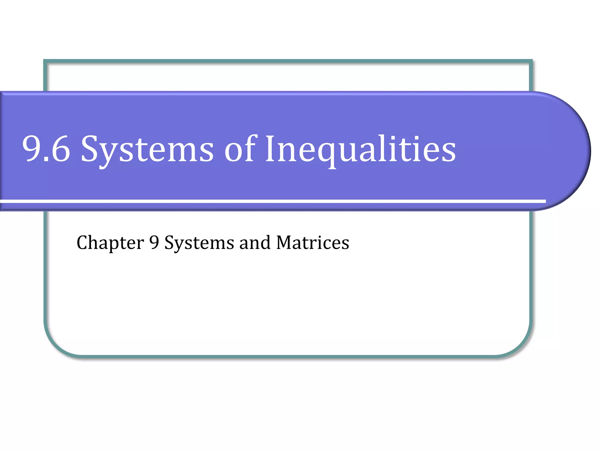 9.6 Systems of Inequalities and Linear Programming | PDF | Computing ...