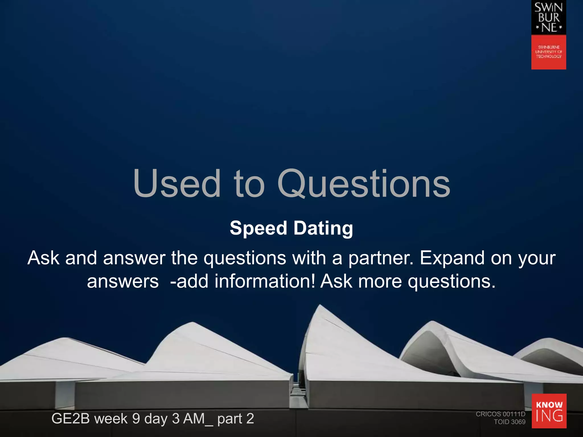 GE2b_ Grammar_ used to: speed dating speaking activity | PPTX | Women ...