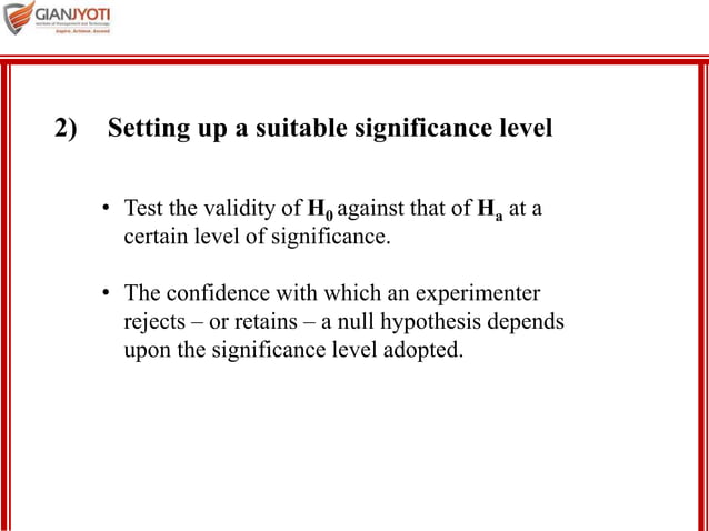Statistical Inference Concept Procedure Of Hypothesis Testing Ppt