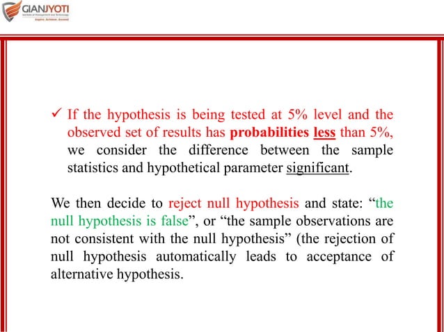 Statistical Inference Concept Procedure Of Hypothesis Testing