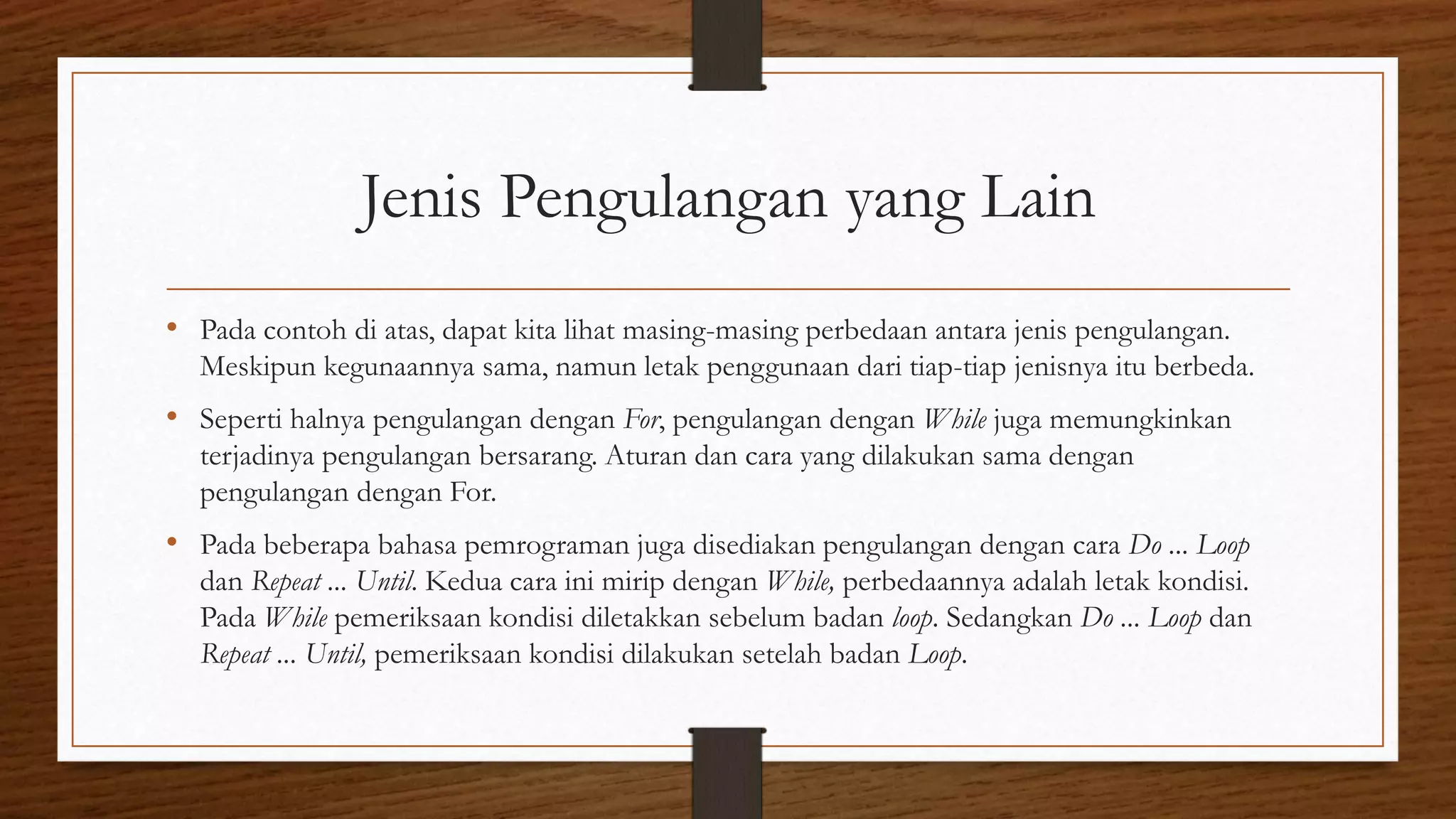 9. algoritma perulangan pada java | PPTX