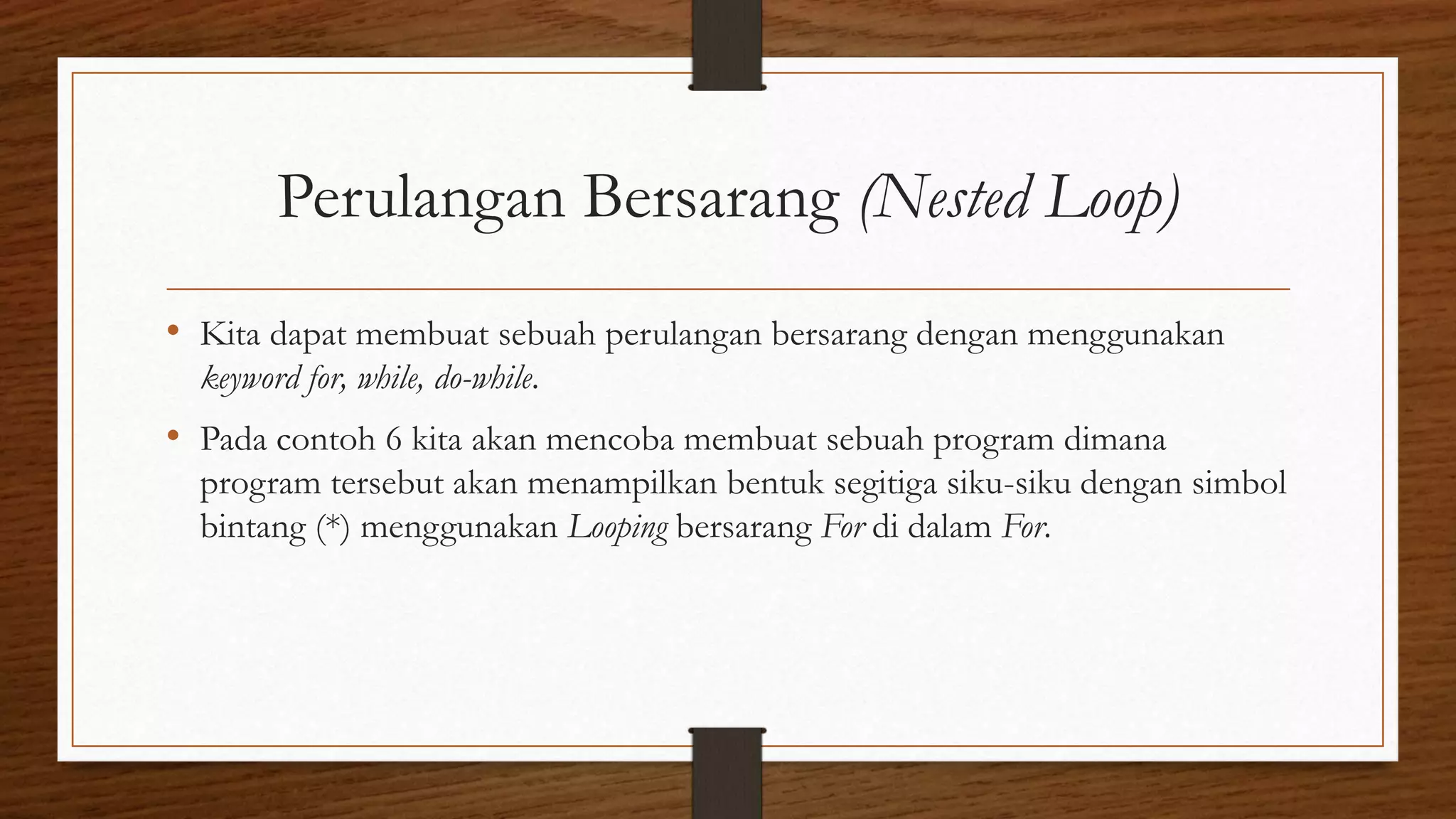 9. algoritma perulangan pada java | PPTX