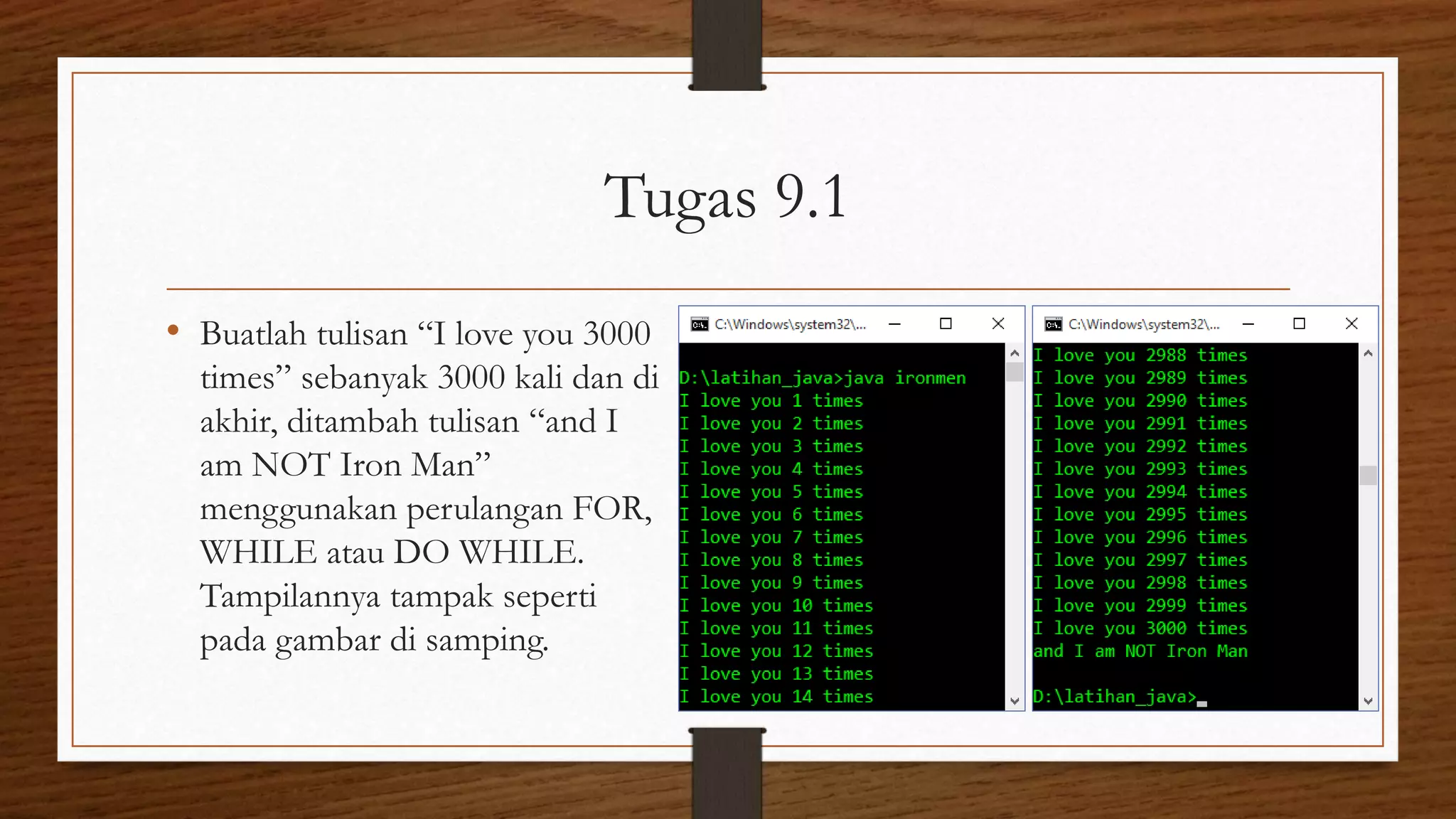 9. algoritma perulangan pada java | PPTX