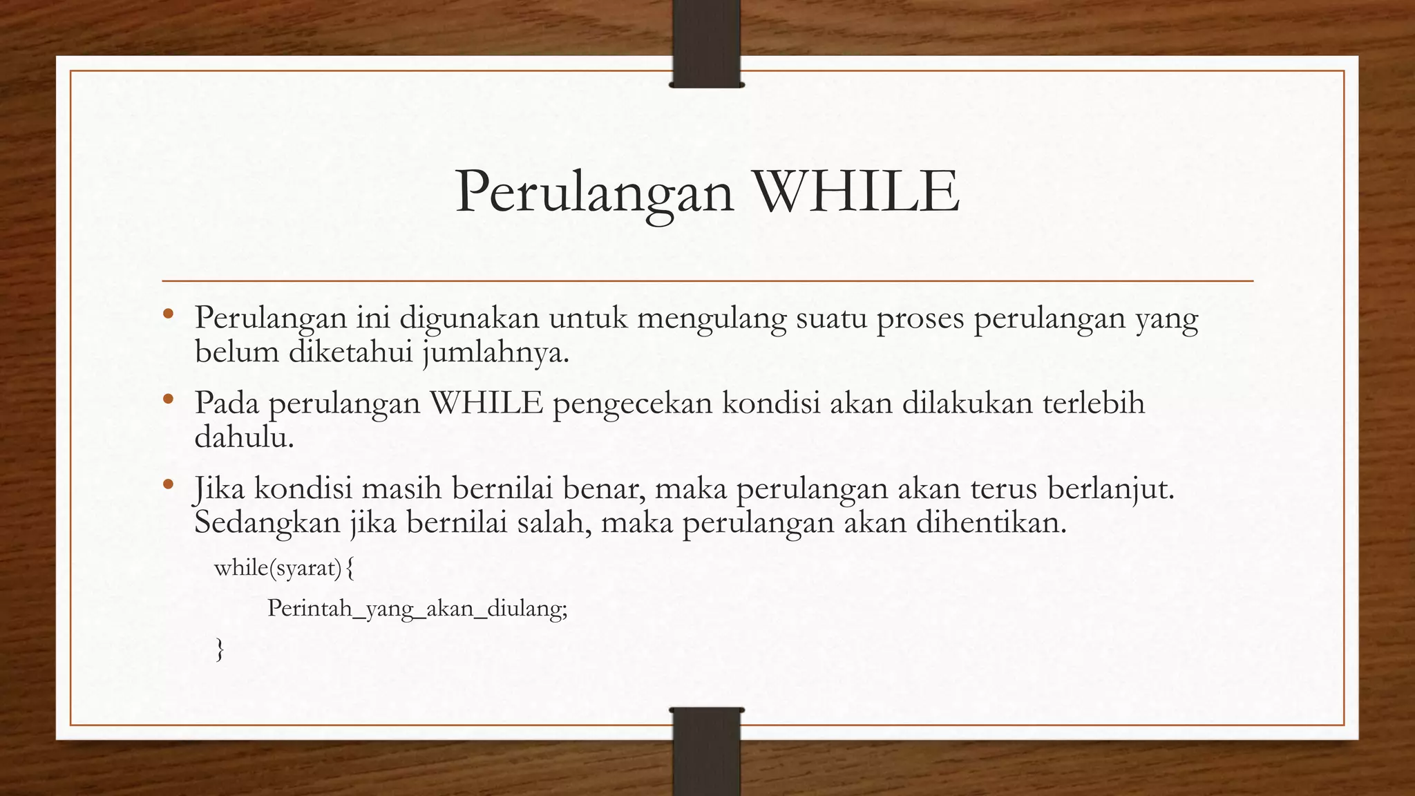 9. algoritma perulangan pada java | PPTX