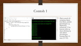 9. algoritma perulangan pada java | PPTX