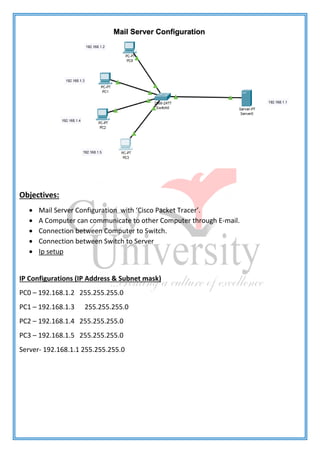 Mail Server Configure with Cisco Packet Tracer | PDF