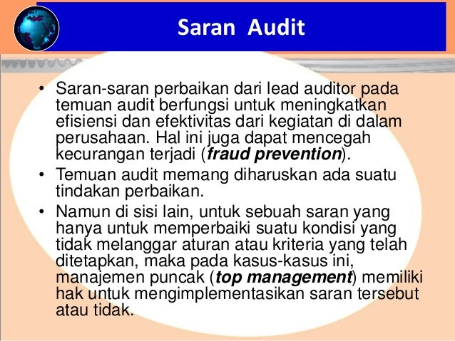 Penulisan Temuan, Pembuatan Laporan Hasil Audit dan Tindak lanjut Audit _"AUDIT SISTEM MANAJEMEN ...