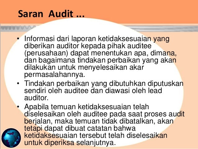 Penulisan Temuan, Pembuatan Laporan Hasil Audit dan Tindak lanjut Audit ...
