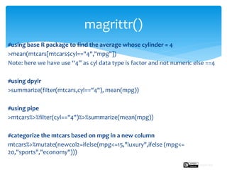 Manipulating Data using DPLYR in R Studio | PPT
