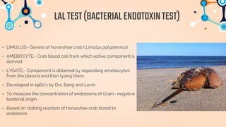 LIMULUS AMEBOCYTE LYSATE TEST | PPTX