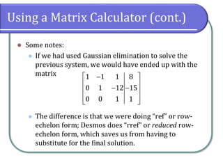 9.3 Solving Systems With Gaussian Elimination | PDF