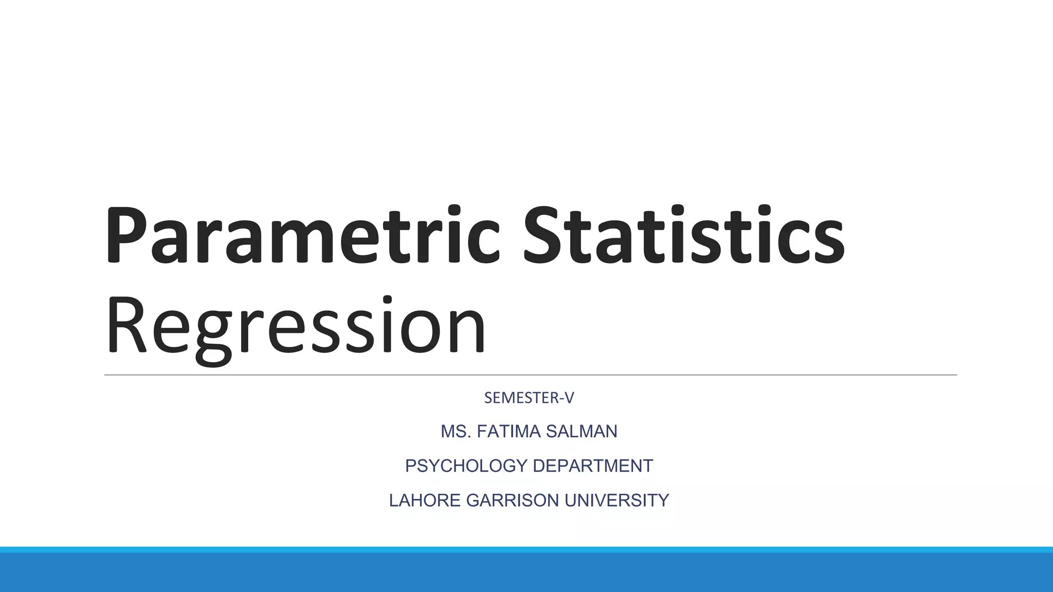 9. parametric regression | PDF