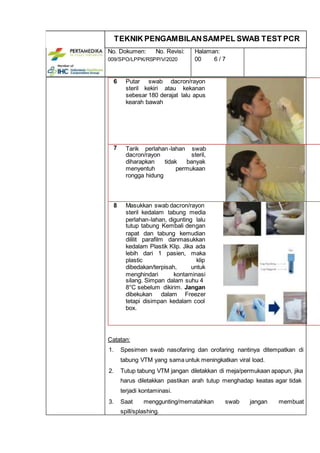 9. SOP TEKNIK PENGAMBILAN SAMPEL SWAB PCR.docx